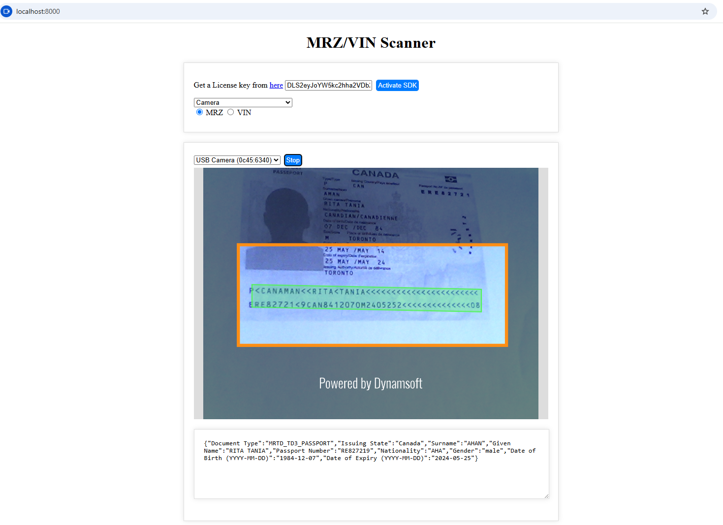 Developing a Web MRZ and VIN Scanner with JavaScript and HTML5 | Dynamsoft Developers Blog