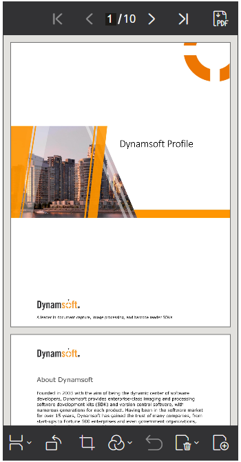 Dynamsoft Document Viewer User Interface - Default Elements